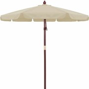 Dřevěný slunečník béžový Ø330cm UV ochrana 50+ 104074