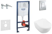 Grohe Rapid SL - Set předstěnové instalace, klozetu a sedátka Subway 2.0, DirectFlush, SoftClose, CeramicPlus a tlačítka Skate Cosmo, chrom 38528SET-KI