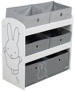 Bílý/šedý dětský organizér na hračky 63,5x29,5x60 cm Miffy – Roba