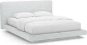 Světle šedá čalouněná dvoulůžková postel 180x200 cm Linea – Micadoni