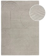 Šedý vlněný koberec Flair Rugs Zen Garden, 120 x 170 cm