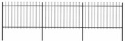 Zahradní plot s kopím nahoře ocelový 504 x 120 cm černý 277622