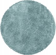 Ayyildiz, Kusový koberec Fluffy Shaggy 3500 blue kruh, 80x80 (průměr) kruh, modrá, ložnice