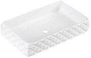 BPS-koupelny Keramické umyvadlo na desku HYD-PL-WH-605 60,5x34 cm, bílé struktura