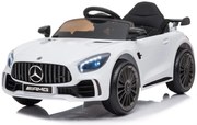 Dětské elektrické autíčko s dálkovým ovládáním BestBerg BBCC-50W – Mercedes-Benz AMG GT R / nosnost 25 kg / Li-Ion baterie / bílá