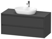 Duravit Ketho.2 - Umyvadlová skříňka s výřezem 57x120x55 cm, 2 zásuvky, grafit mat K24897049490000