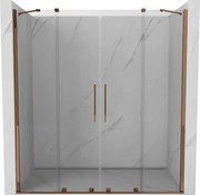 Mexen Velar Duo, posuvné dveře do otvoru 170x200 cm, 8mm čiré sklo, růžové zlato, 871-170-000-02-60