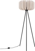 Béžová stojací lampa s textilním stínidlem (výška 134 cm) Elom – Sollux
