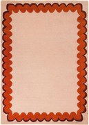 Oranžový/v přírodní barvě ručně tkaný vlněný koberec 160x230 cm Wiggle Wool – Flair Rugs