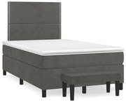 Box spring postel s matrací tmavě šedý 120x190 cm samet 3270464