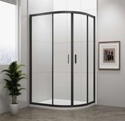Polysan Easy Black - Sprchový kout čtvrtkruhový 120x90 cm, L/P varianta, čiré sklo/matná černá EL2715B
