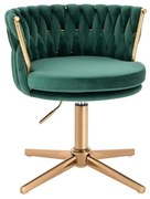 LuxuryForm DESIGN Otočná židle LYON VELUR na zlatém kříži - zelená
