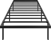 HOMCOM kovový rám postele s úložným prostorem pod postelí, výška 35,5 cm, tichý design, bez roštů, snadná montáž, 90 x 200 cm, černý | Aosom
