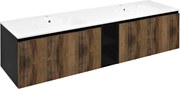 Sapho Sapho, LOREA skříňka 160x46x51, 5cm (70+20+70cm), dub collingwood/černá matná, LE070-1935-10