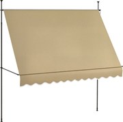Outsunny 3x1,2 m Ruční Sklopný Markýza Exteriér Terasy Výsuvná S Nastavitelnou Výškou s Kružidlem 210-300 cm Bez Vrtání UV30+ Ochrana pro Balkon Zahra
