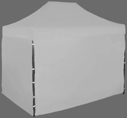 Nůžkový stan 3x2m ocelový, 4 boční plachty, Šedá / antracitová