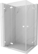 Mexen Lunar Duo, výklopný sprchový kout 100 x 70 cm, 8mm čiré sklo, bílý profil, 834-100L-070P-20-00