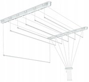 Erga Erga, stropní věšák na sušení prádla 6x100 cm, bílé, ERG-SEP-10SUSSUF6PP10