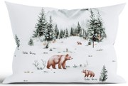 MK Lůžkoviny Vánoční bavlněný povlak na polštář Renforcé 40 x 60 cm - Medvědi v zimě