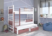 ADRK Furniture Třílůžková patrová postel HIPPO 200x90