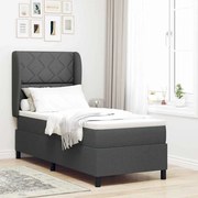 Postel s boxspringem s čelo Tmavě šedá 80 x 200 cm textil 3340593