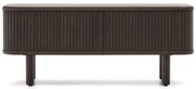 Tmavě hnědý TV stolek v dekoru jasanu 120x50 cm Mailen – Kave Home
