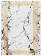 Dywany Łuszczów, Kusový koberec ANDRE Marble 1126, 80x150, bílá, chodba / předsíň