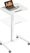 HOMCOM výškově nastavitelný stojací stůl 75–114 cm — mobilní stolík na notebook s naklápěcí deskou, bezpečnostní zarážkou, ocelovým rámem, pneumatické