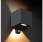 Brilagi - LED Venkovní nástěnné svítidlo se senzorem CUBE LED/6W/230V antracit