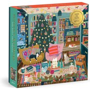Galison Fóliové puzzle Vánoční knihkupectví 500 dílků