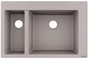 Hansgrohe Dřezy - Vestavný granitový dřez S510-F635, betonová šedá 43315380