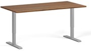 Výškově nastavitelný stůl, 160x80 cm, 1 motor, šedá podnož, ořech