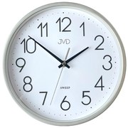 JVD Nástěnné tiché netikající stříbrné hodiny JVD HX2487.2