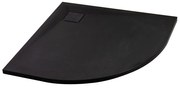 Cagliari Black 80x80x2,6 cm Oblouková SMC sprchová vanička se sifonem