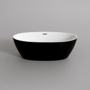 OVAL volně stojící vana, černobílá, 155x80x58 cm