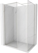 Mexen Kioto-F sprchová zástěna Walk-in s rámem 70 x 70 cm, transparentní 8 mm, kartáčovaný nikl - 800-070-202-04-97-070