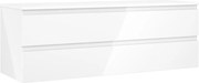 Mexen Orio, koupelnová skříňka 140 cm s horní deskou, 2 zásuvky, bílá lesklá, 91A10-14047-2-BFFC00