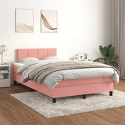 Box spring postel s matrací růžová 120 x 200 cm samet 3141298