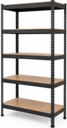 Fistar Regál 180x90x60 cm lakovaný 5-policový, nosnost 875 kg - ČERNÝ