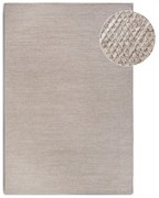 Béžový ručně tkaný koberec s příměsí vlny 120x170 cm Pradesh Linen White – Elle Decoration