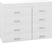 HOMCOM Mobil s zásuvkami - Komoda ze dřeva do ložnice, kuchyně, koupelny 90×35×73cm Bílá | Aosom