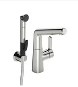 Hansa Designo - Umyvadlová baterie s otočným výtokem a výsuvnou sprškou, chrom 51342201