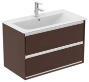 Ideal Standard Connect Air - Umyvadlová skříňka 80x44x52 cm, 2 zásuvky, hnědá mat/bílá mat E0819VY