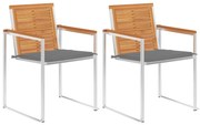 Zahradní židle s poduškami 2 ks masivní akáciové dřevo a ocel 3061489