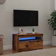 TV stolek s LED old wood 75 x 35 x 40 cm kompozitní dřevo