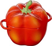 Staub Cocotte keramická zapékací miska ve tvaru papriky 12 cm/0,47 l, oranžovo-červená, 40500-325