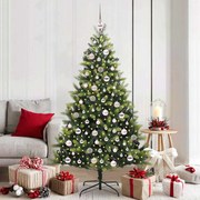 Umělý skládací vánoční stromeček 300 LED Zelená 180 cm PVC a PE 3395993
