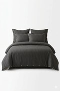 Tmavě šedé povlečení na jednolůžko z bavlny Renforcé 140x200 cm Como Striped – Mila Home Luxury