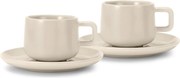 Tchibo - 2 šálky na espresso s podšálky - barva: béžová
