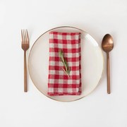 Lněné ubrousky v sadě 2 ks Red Gingham – Linen Tales